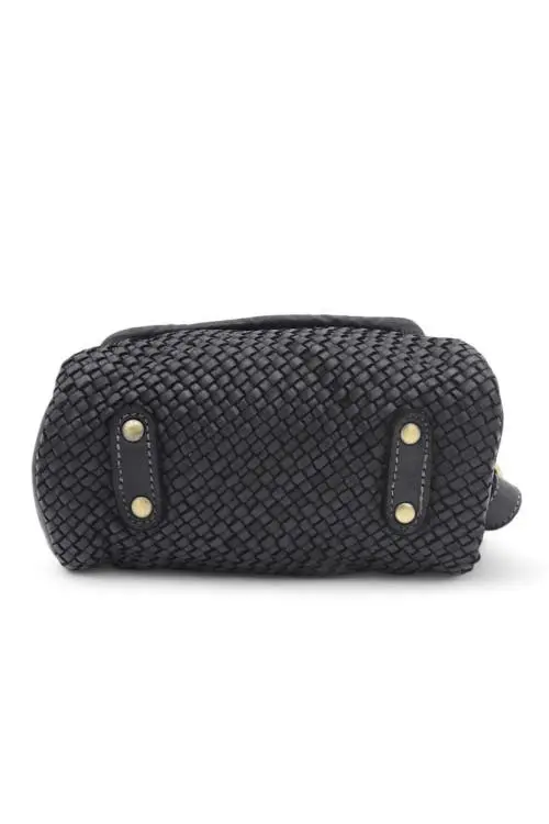 BOLSA NOVA Lily Mini Woven Washed Italian Leather Handbag