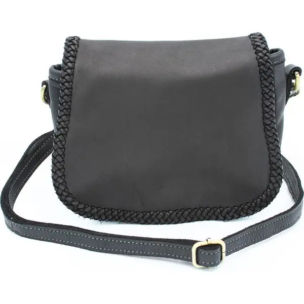 BOLSA NOVA Naples Saddle Bag With Braided Detail - Black