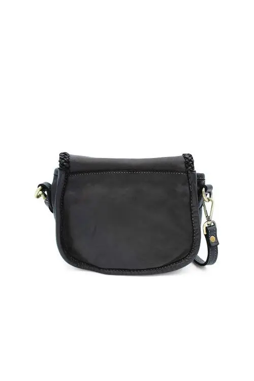 BOLSA NOVA Naples Saddle Bag With Braided Detail - Black
