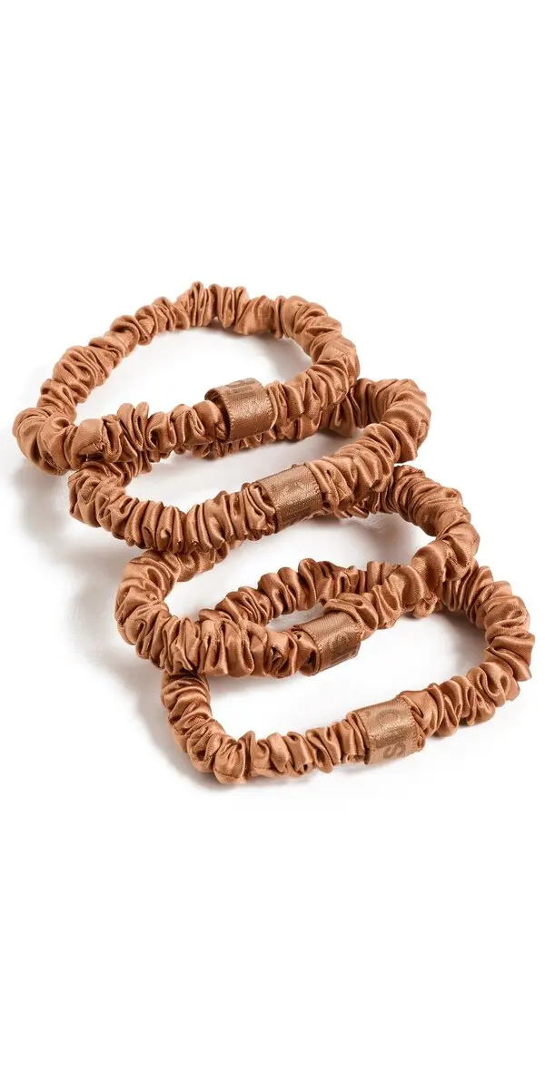 Slip Skinny Silk Scrunchies Set Of 4 - Copper