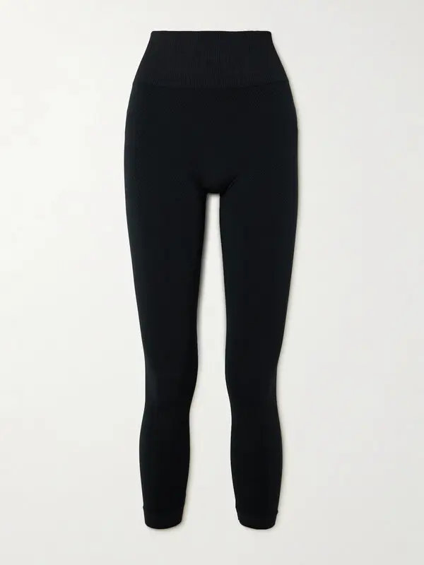 Perfect Moment Ribbed Thermal Modal-blend Leggings - Black