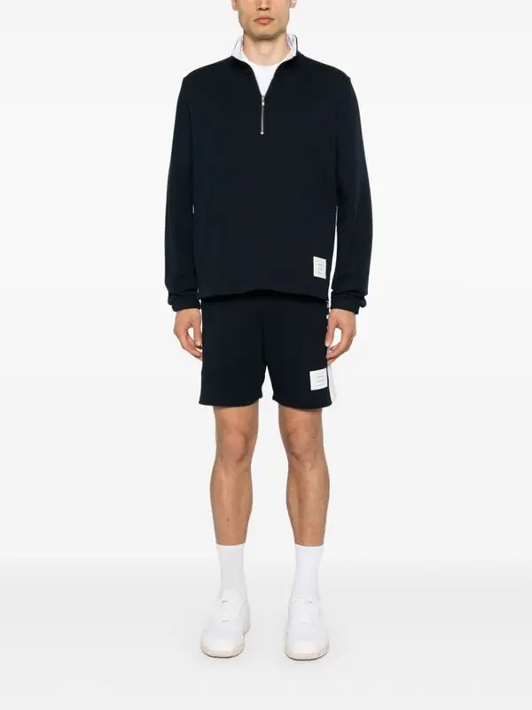 Thom Browne Loopback 4-bar Half-zip Pullover - Blue