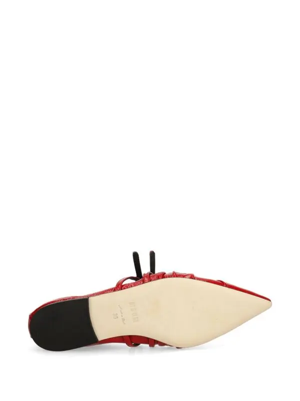 MSGM Buckled Ballerina Shoes - Red
