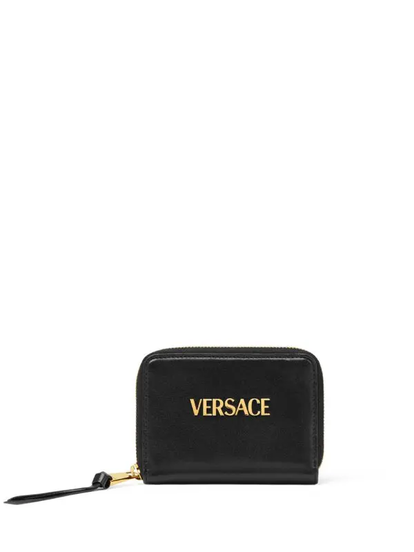 Versace Tag Zip-up Wallet - Black