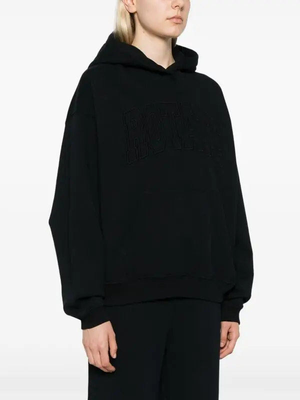 ROTATE BY BIRGER CHRISTENSEN Logo-embroidered Hoodie - Black