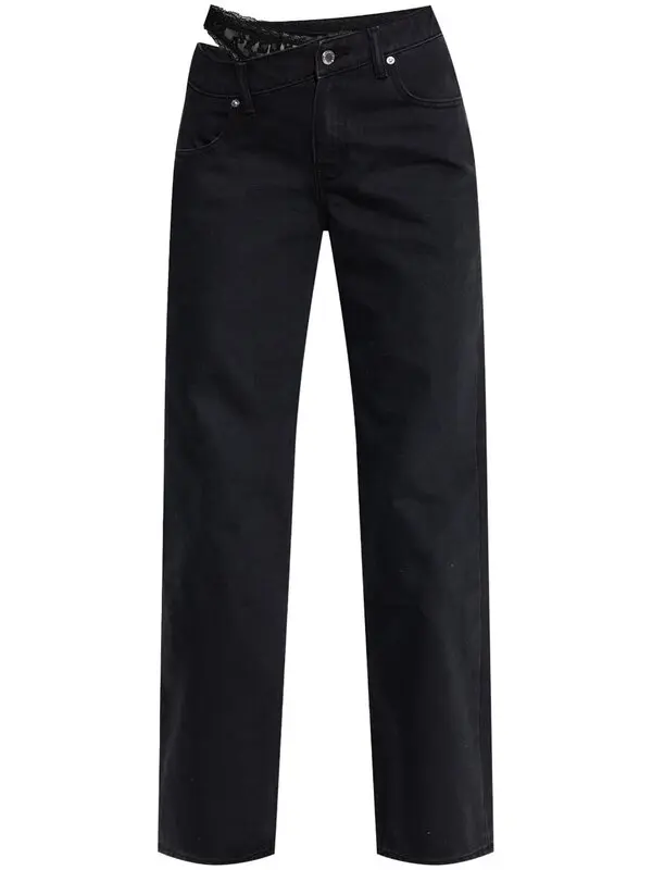 Alexander Wang Lace-Detailing Straight Jeans In Black - 62
