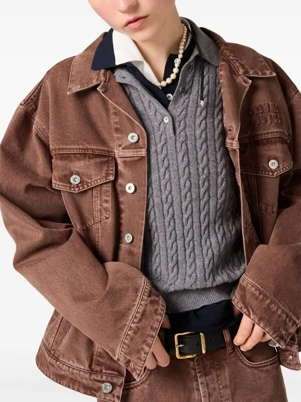 Miu Miu Garment-dyed Denim Jacket