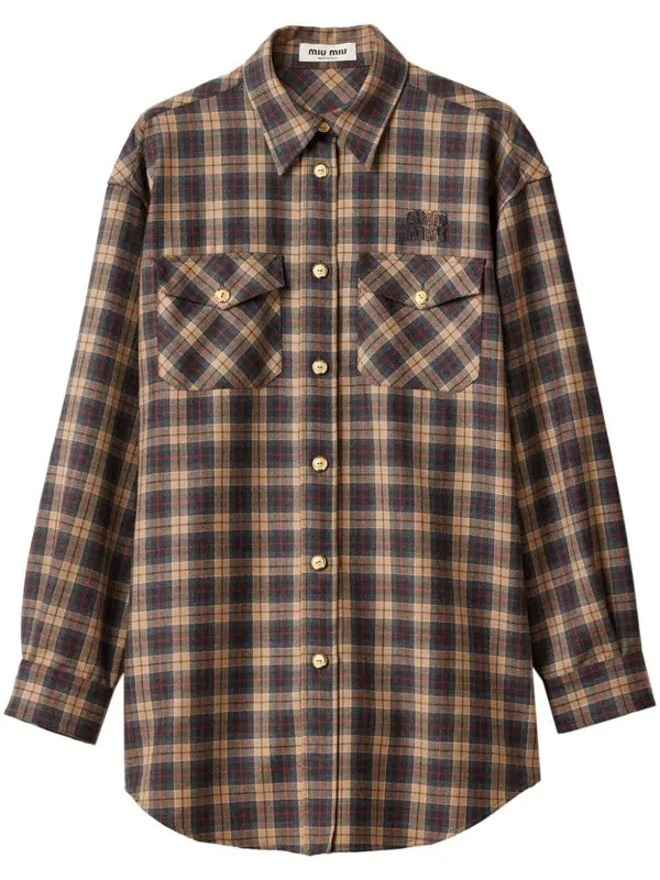 Miu Miu Tartan Wool Shirt