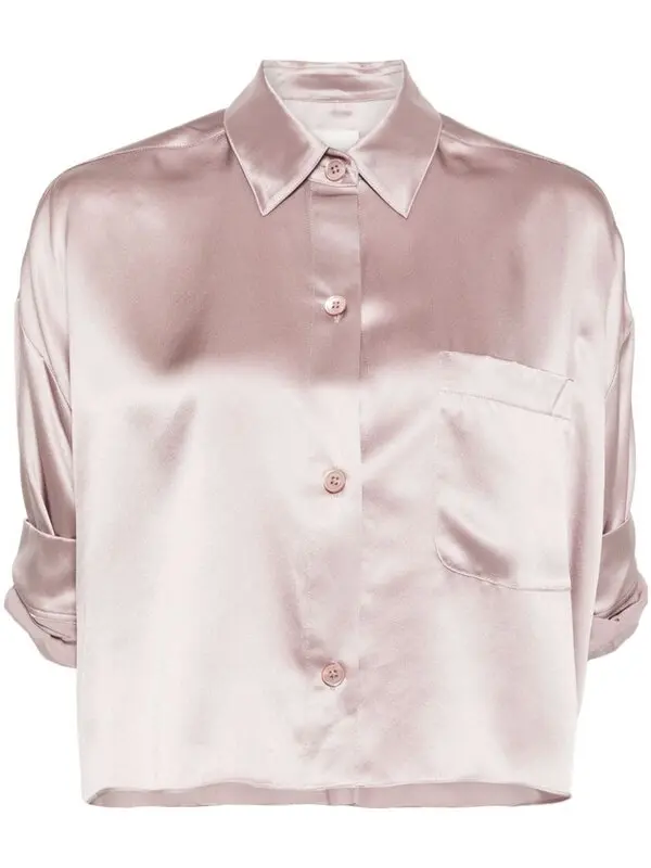 TWP Folded-sleeve Silk Shirt