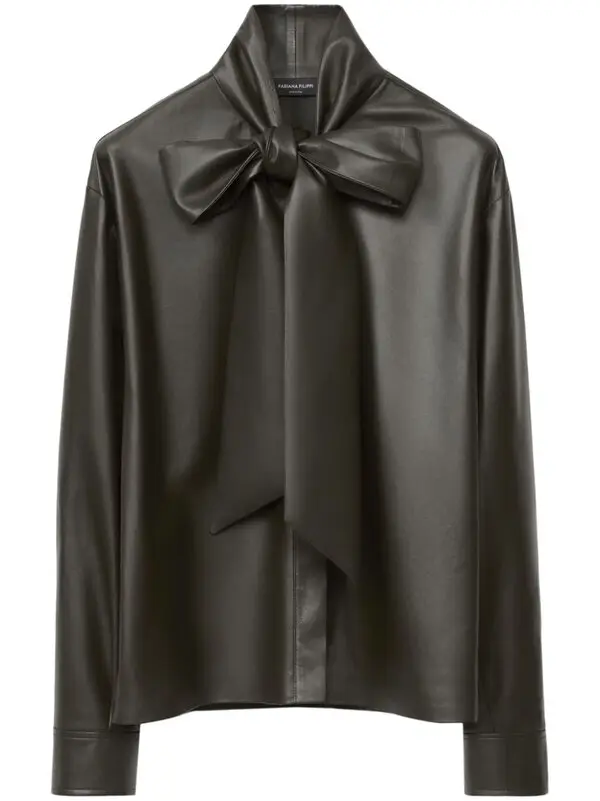 Fabiana Filippi Bow-detailed Lambskin Shirt