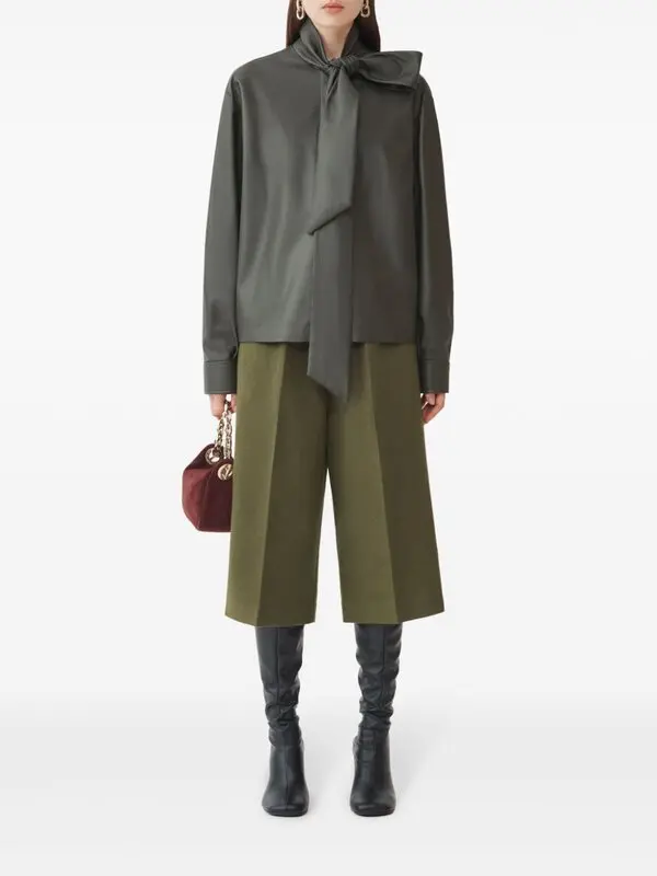 Fabiana Filippi Bow-detailed Lambskin Shirt