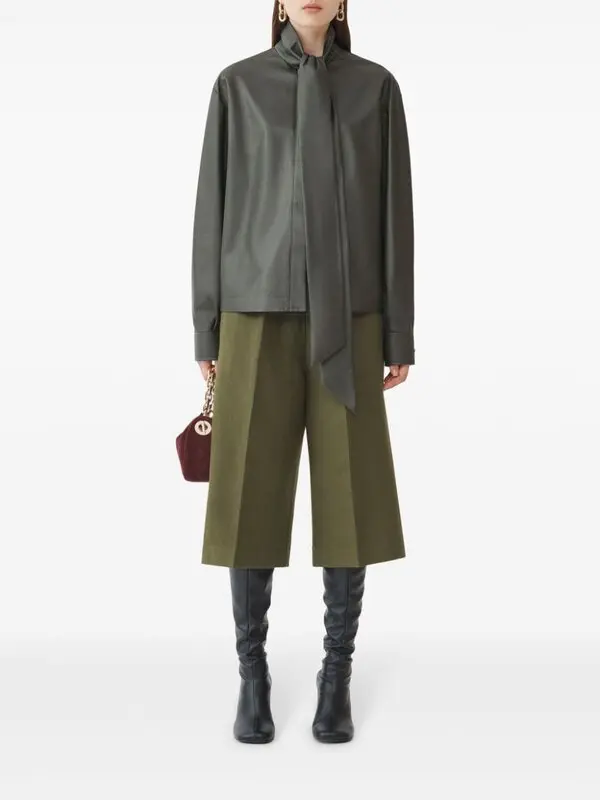 Fabiana Filippi Bow-detailed Lambskin Shirt