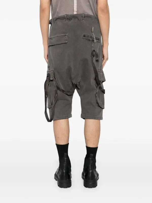 Boris Bidjan Saberi Stonewashed Cargo Track Shorts - Grey