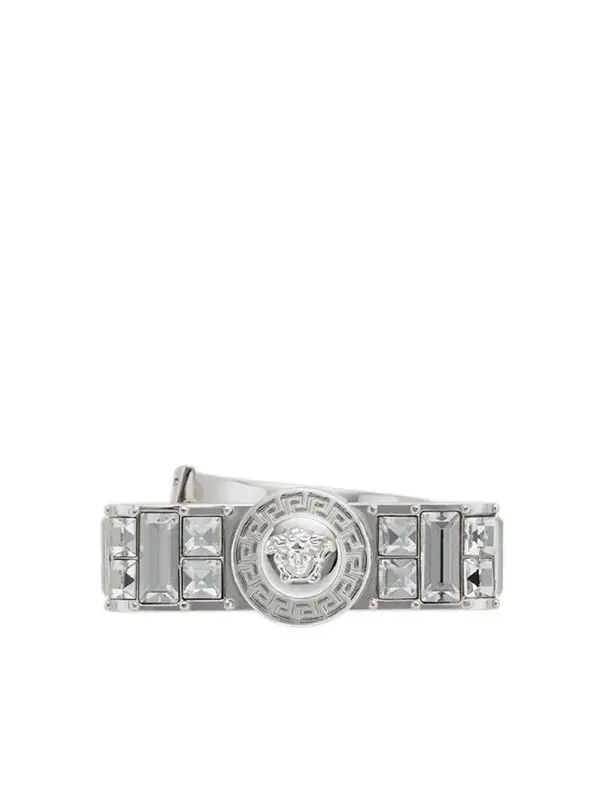 Versace Ribbon Crystal Ring - Silver