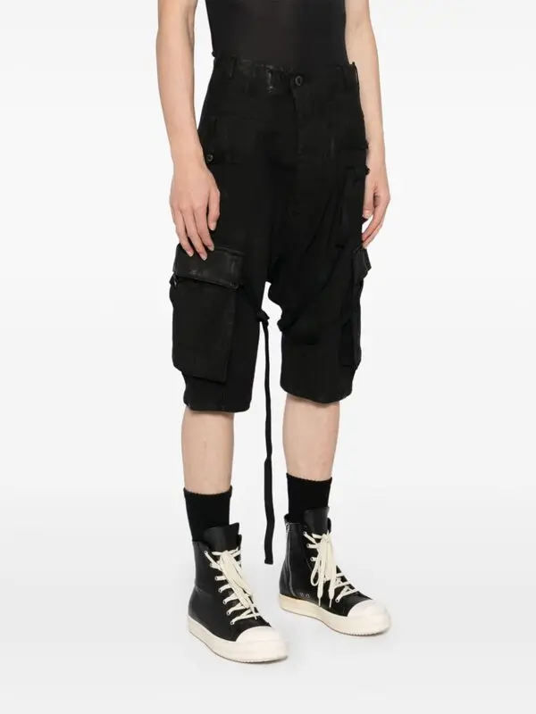 Boris Bidjan Saberi Stonewashed Cargo Track Shorts - Black
