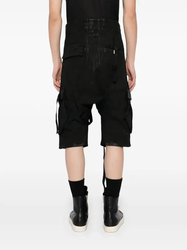 Boris Bidjan Saberi Stonewashed Cargo Track Shorts - Black