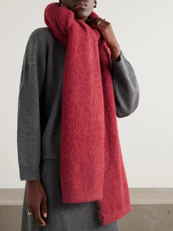 Brunello Cucinelli Bead-embellished Brushed Alpaca-blend Scarf