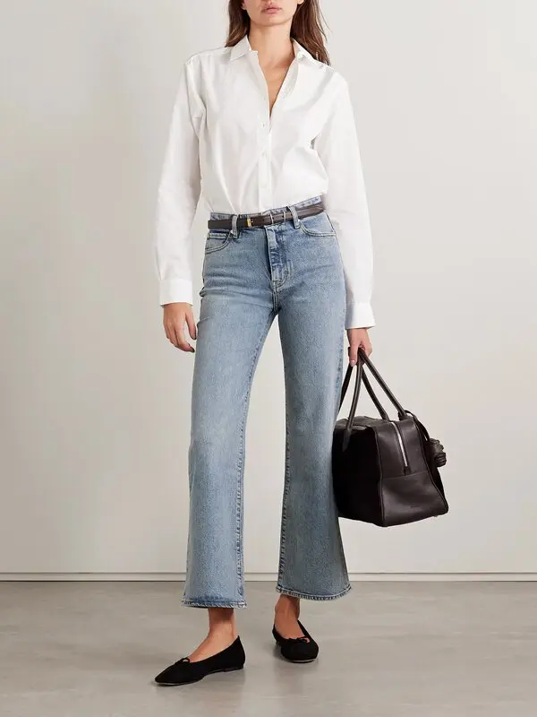 FRAME The Pixie Arrow Cropped High-rise Bootcut Jeans