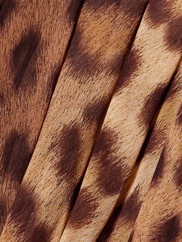 Zimmermann Crush Tie-neck Leopard-print Dress