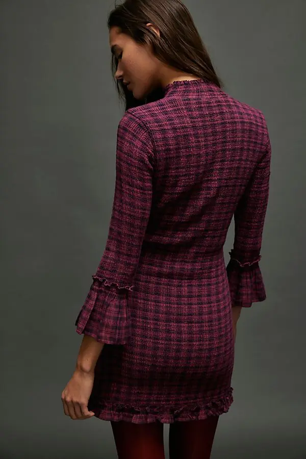 Free People Autumn Chill Plaid Mini Dress In Pomegranate Overdye - 70% Off  | Editorialist