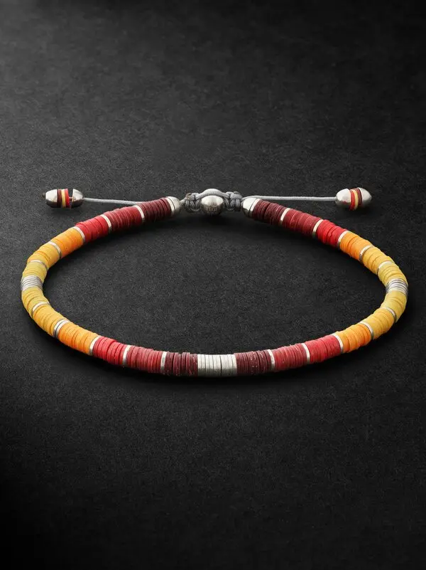 MAOR Mini Rizon Sterling Silver Beaded Bracelet - Red