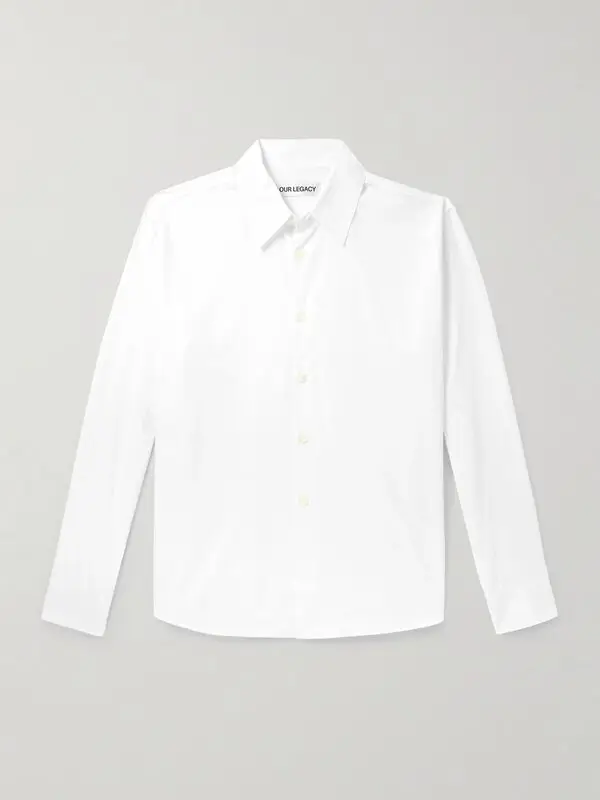 Our Legacy Beyond Logo-embroidered Tencel™ Lyocell And Cotton-blend Poplin Shirt