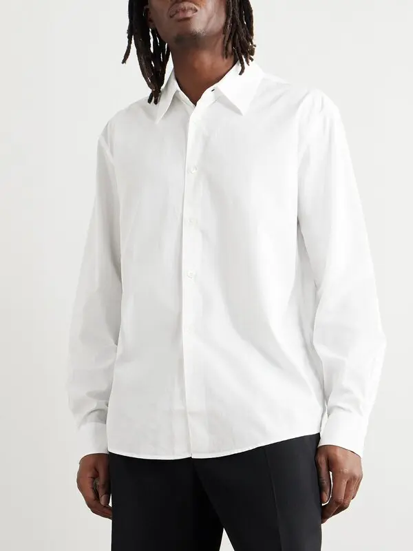 Our Legacy Beyond Logo-embroidered Tencel™ Lyocell And Cotton-blend Poplin Shirt