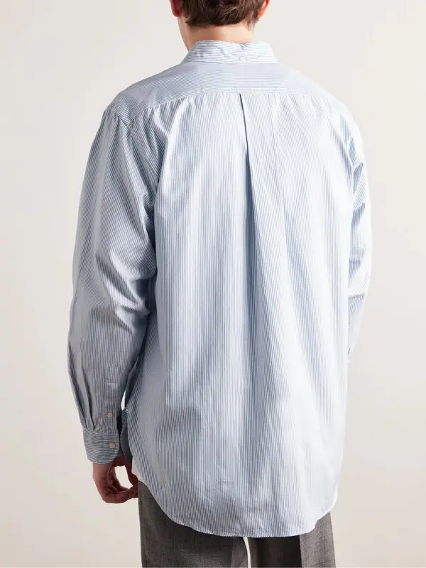Kaptain Sunshine Finx Button-Down Collar Striped Cotton Oxford