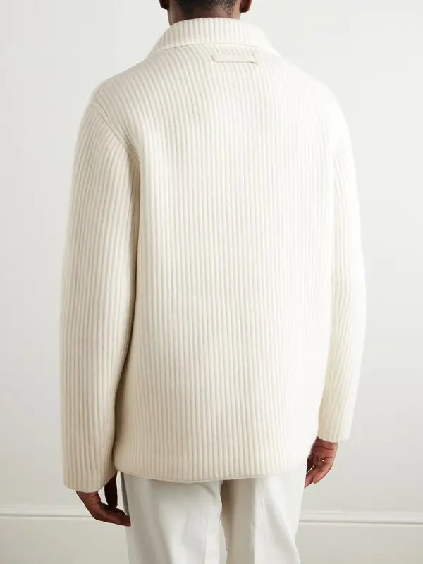 Zegna Ribbed Wool And Cashmere-blend Jacket