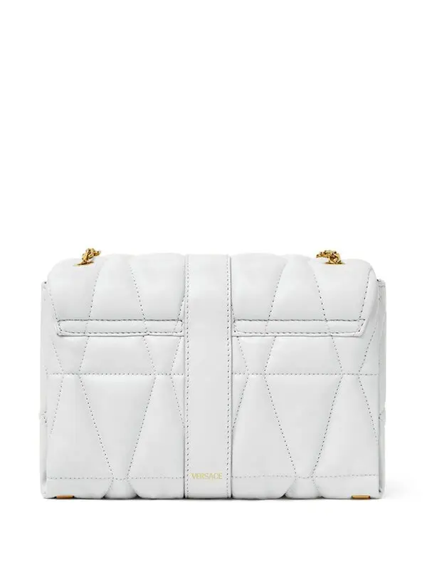 Versace Kleio Quilted Nappa Leather Shoulder Bag With Medusa '95 Lock - White