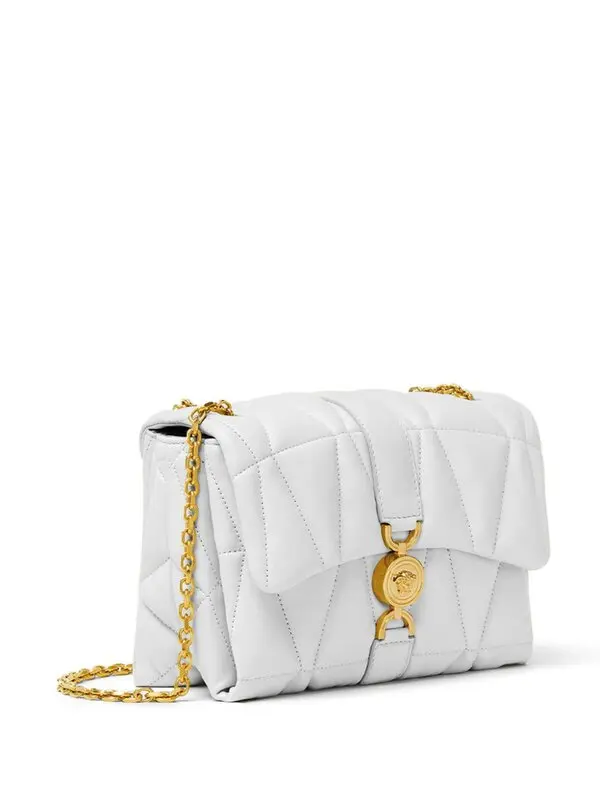 Versace Kleio Quilted Nappa Leather Shoulder Bag With Medusa '95 Lock - White