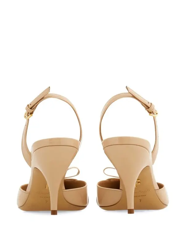 FERRAGAMO Mini-bow Slingback Pumps - Neutrals