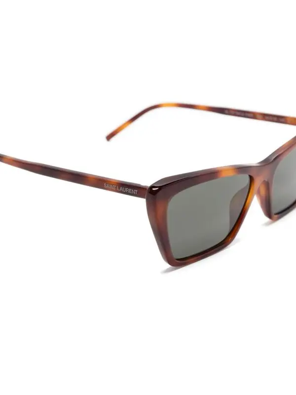 Saint Laurent Mica Thin Sunglasses - Brown