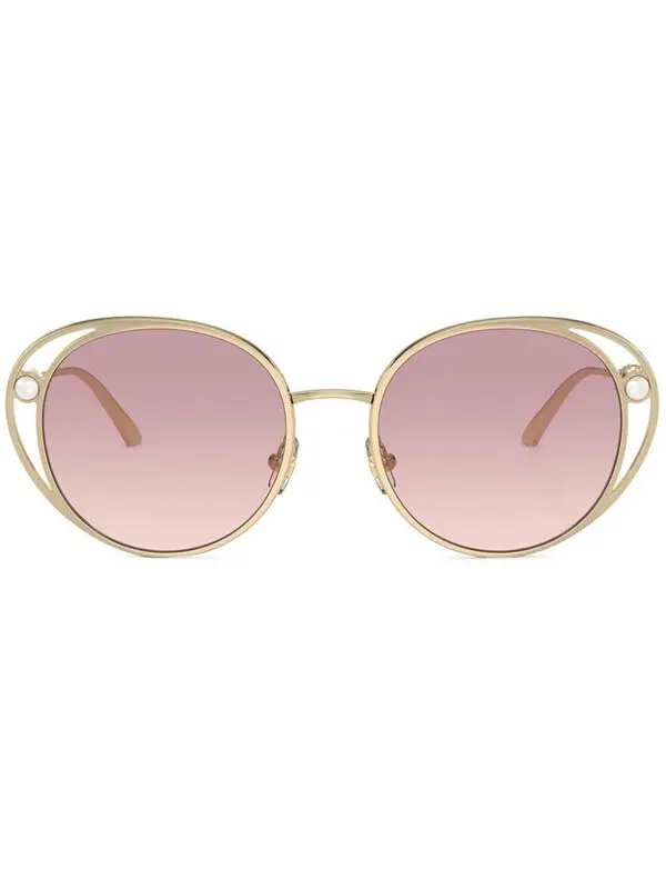 JIMMY CHOO Round-frame Sunglasses - Gold