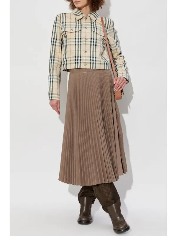 Burberry Check Pattern Cropped Jacket