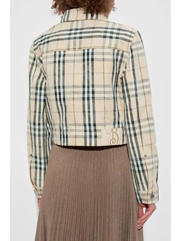 Burberry Check Pattern Cropped Jacket