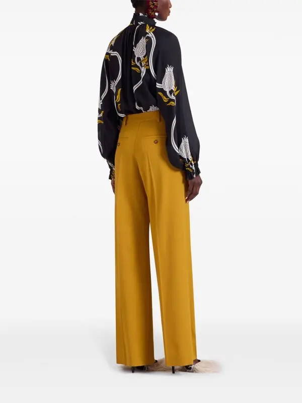 La DoubleJ Pressed-crease Flared Trousers
