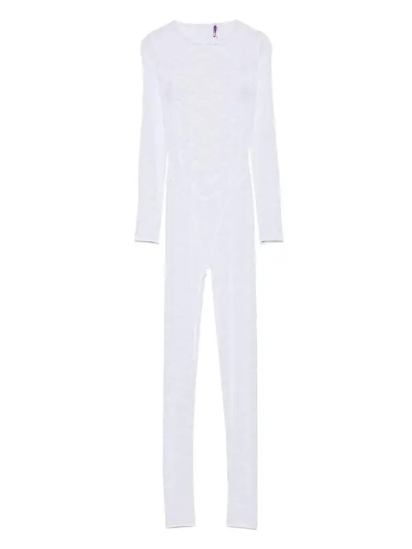 MAISON CLOSE Flashback Long-sleeve Backless Jumpsuit - White