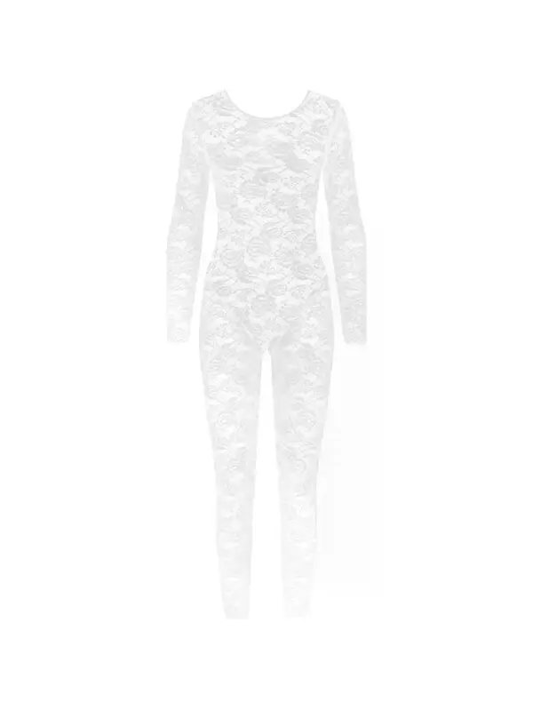 MAISON CLOSE Flashback Long-sleeve Backless Jumpsuit - White