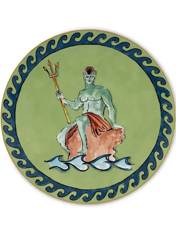 GINORI 1735 Il Viaggio Di Nettuno Charger Plate - Green