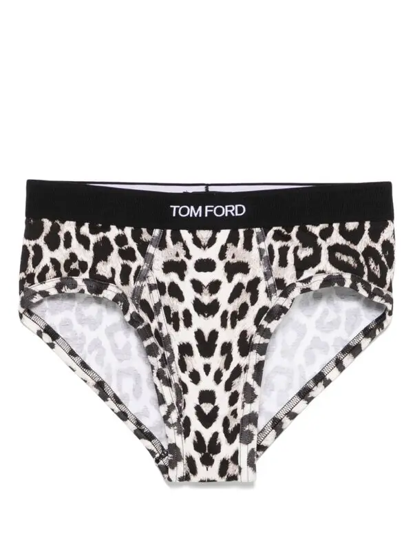 TOM FORD Leopard-print Boxers - Brown