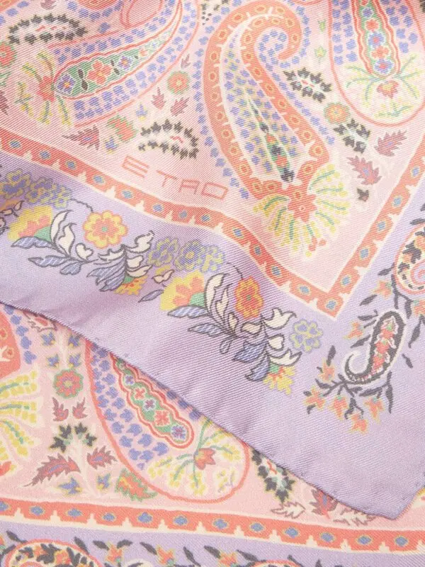 Etro Printed Silk Scarf - Purple