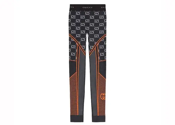 Gucci Gg Jersey Jacquard Leggings - Black/orange