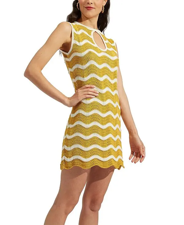 La DoubleJ Wavy Mini Dress - Avorio / Giallo Ivory