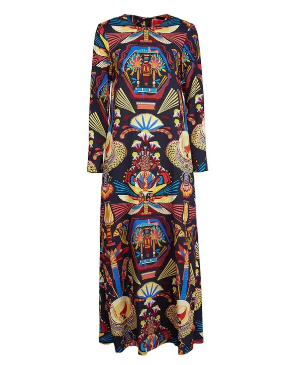 La DoubleJ Long Sleeve Swing Maxi Dress - Nephthys Navy