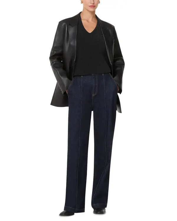 Whistles Chenille V-neck Knit Sweater