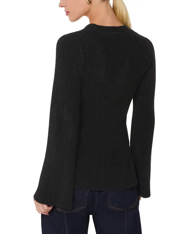 Whistles Chenille V-neck Knit Sweater