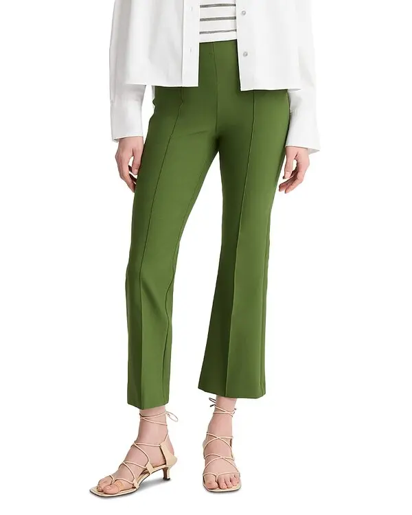 Vince Mid-rise Pintucked Cropped Pants - Herb