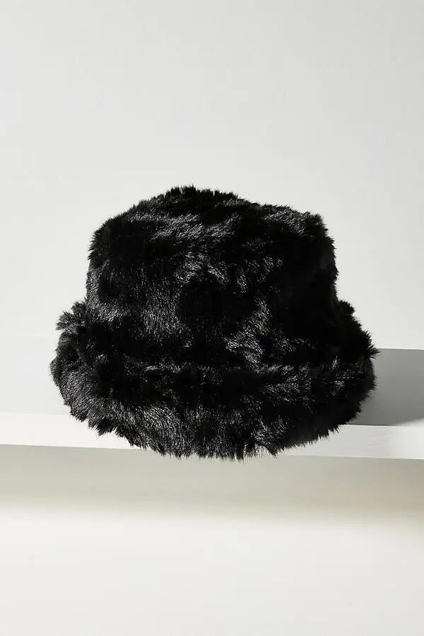 UGG Women\'s Black Faux Fur Hat UGG Australia Black Hat Womens Faux Fur Pom One Size Cable  main image 2