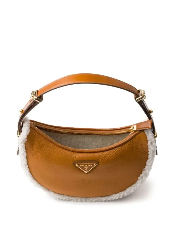 Prada Small Arqué Shoulder Bag - Brown